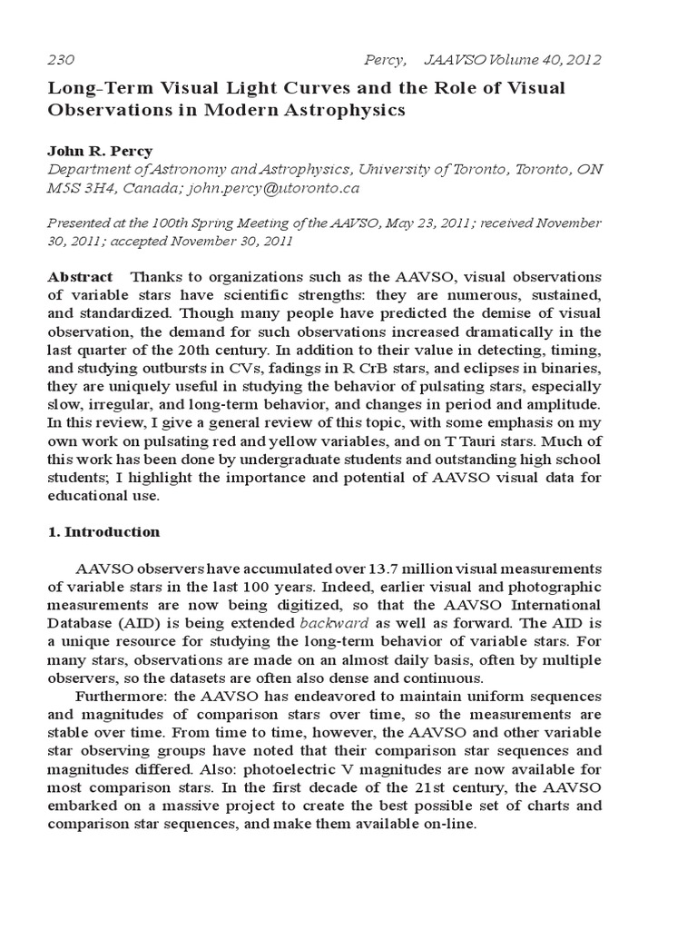 Long-Term Visual Light Curves and The Role of Visual Observations in ... Long-Term Visual Light Curves and The Role of Visual Observations in ...