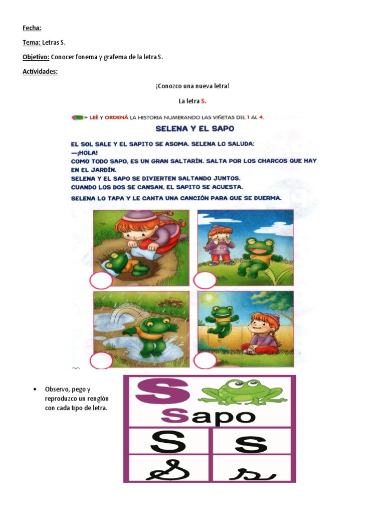 Letra S Lengua | PDF