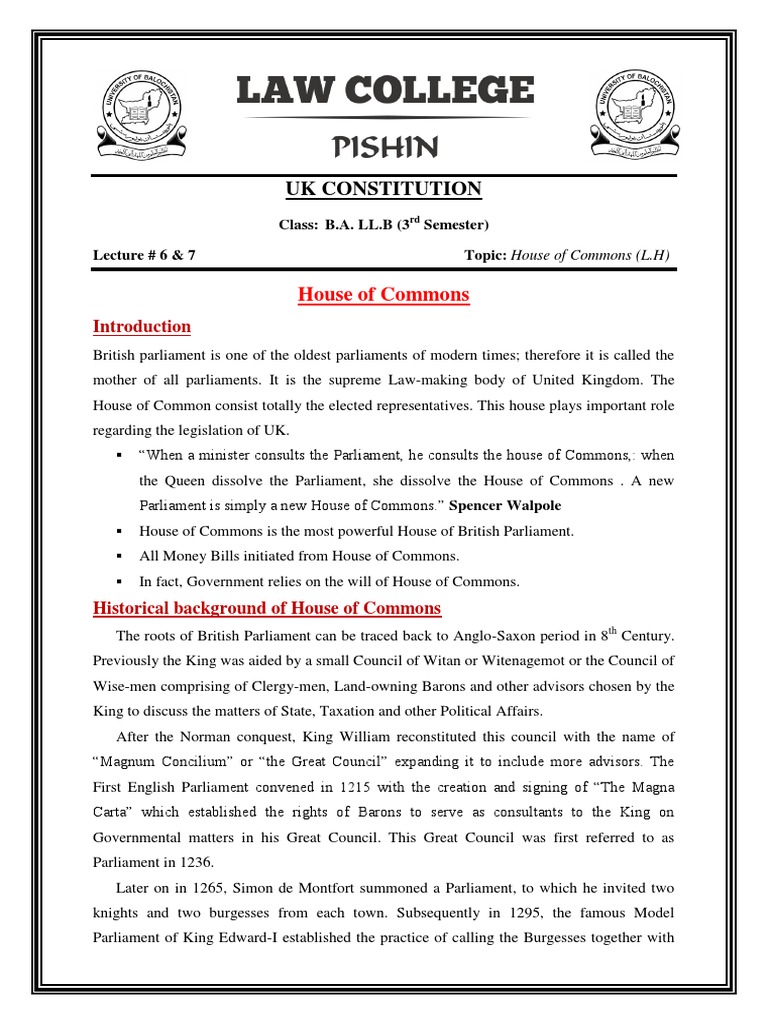 House of Commons | PDF | House Of Commons Of The United Kingdom ...