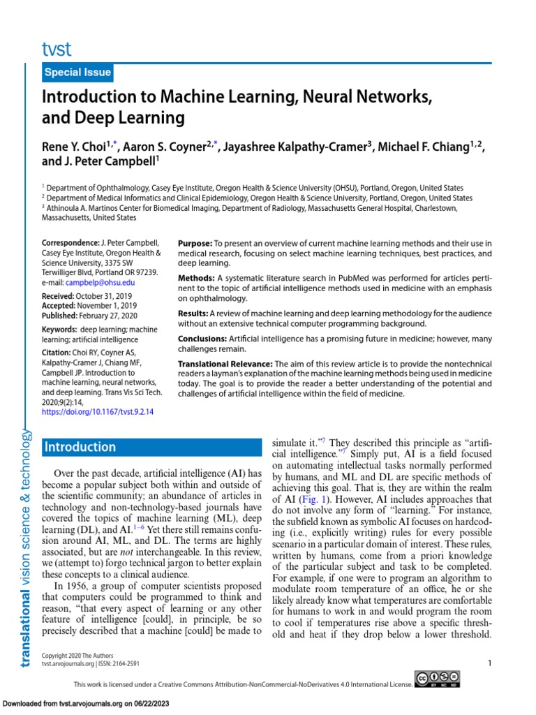 Introduction To Machine Learning, Neural Networks, and Deep Learning | PDF | Sensitivity And ...