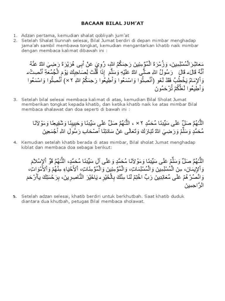 BACAAN BILAL JUM'at | PDF