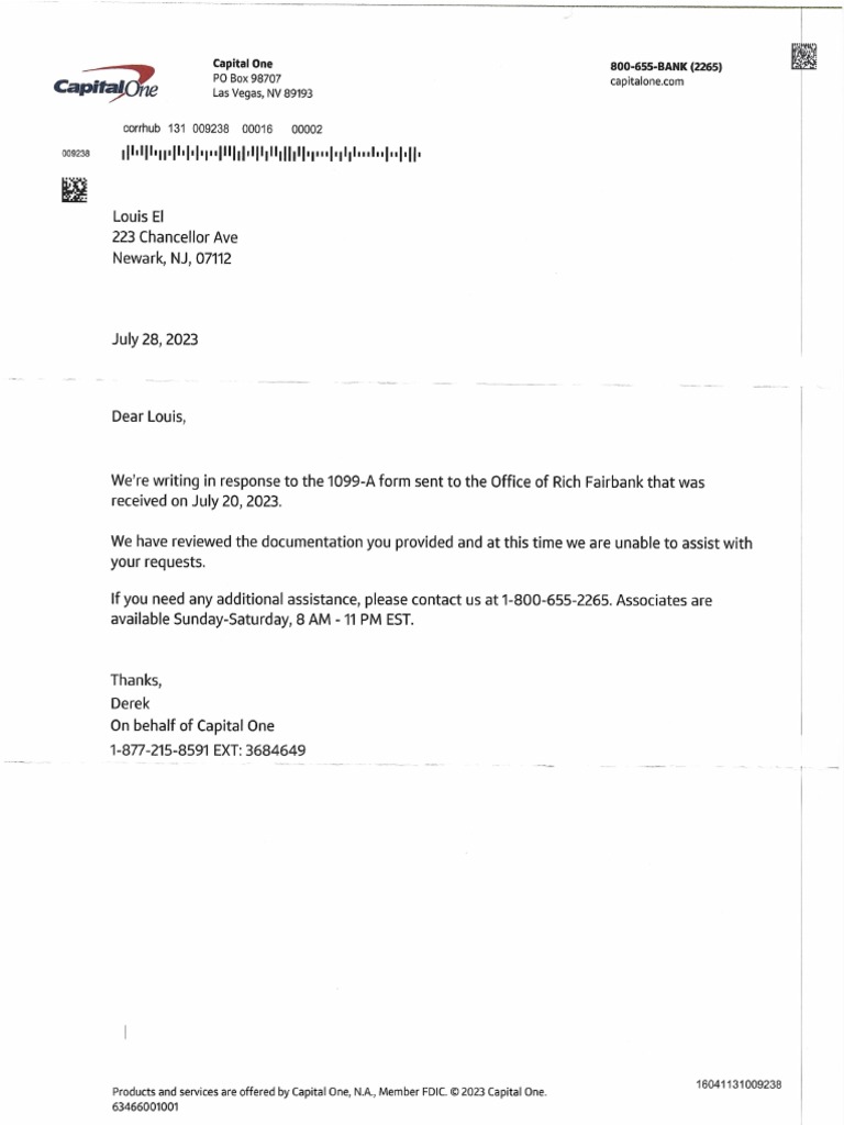 Document - 2023-08!03!211348-Capital One Response Letter To A 1099a IRS ...