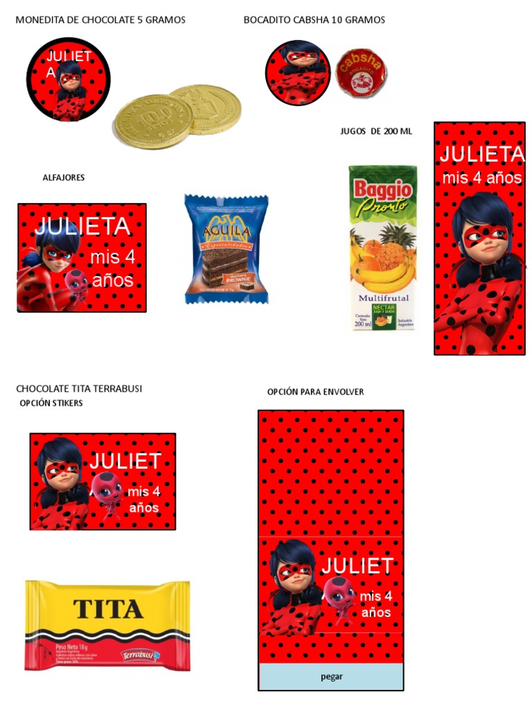 2 Candy Bar Prodigiosa Ladybug | PDF