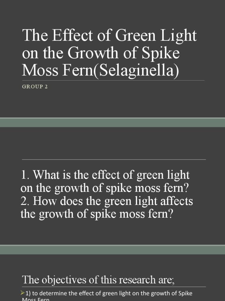 The Effect of Green Light on the Growth ppt | PDF