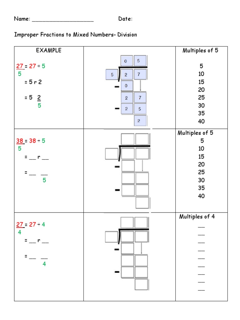Improper Fractions-Division | PDF | Signal Processing | Naming Conventions