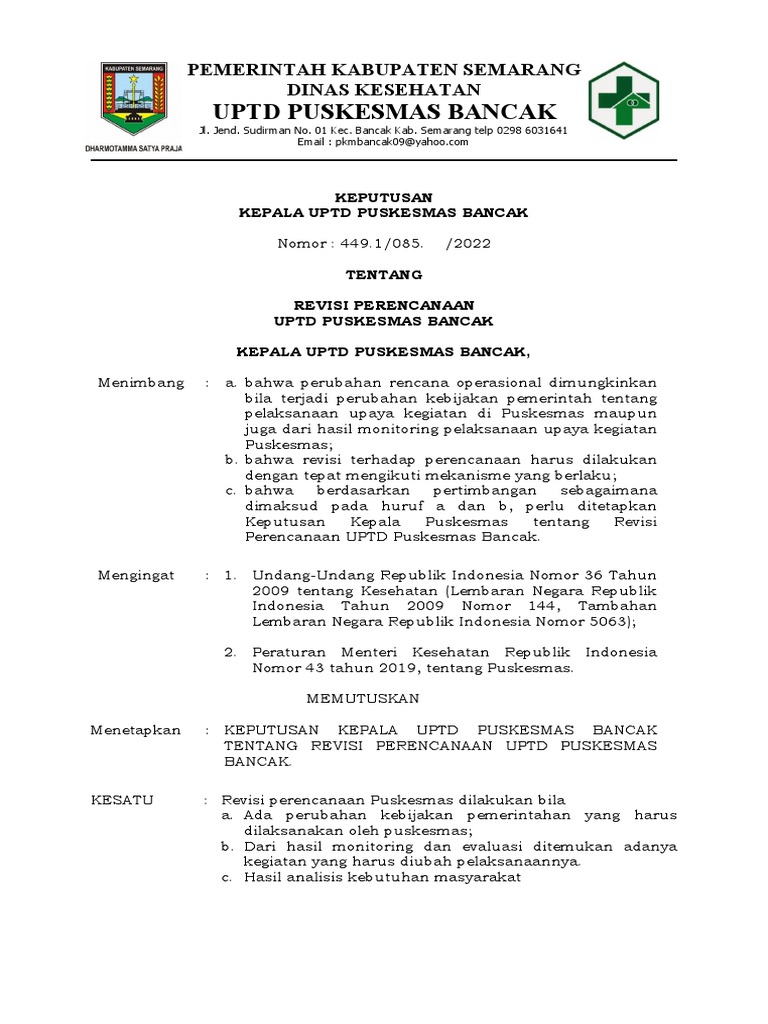 SK Revisi Perencanaan | PDF