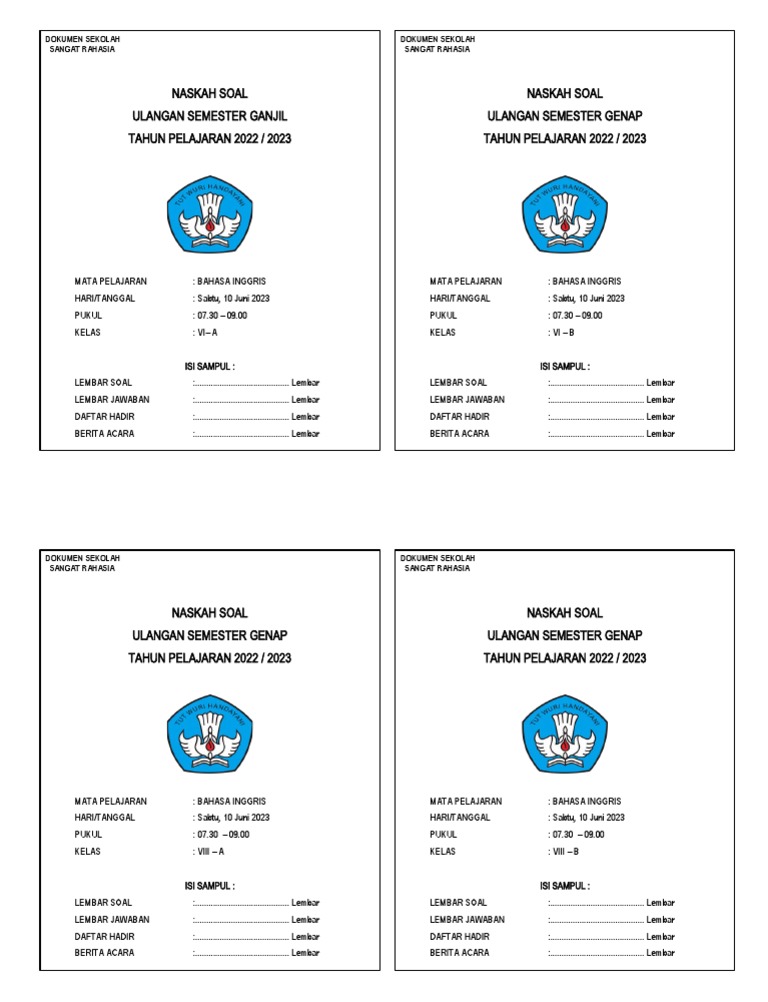 Cover Amplop Ujian | PDF