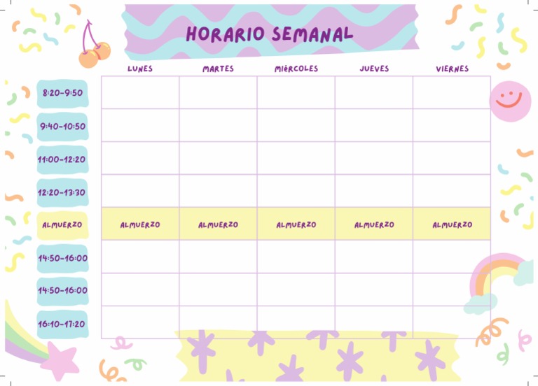 Timetable Weekly Teacher Planner | PDF