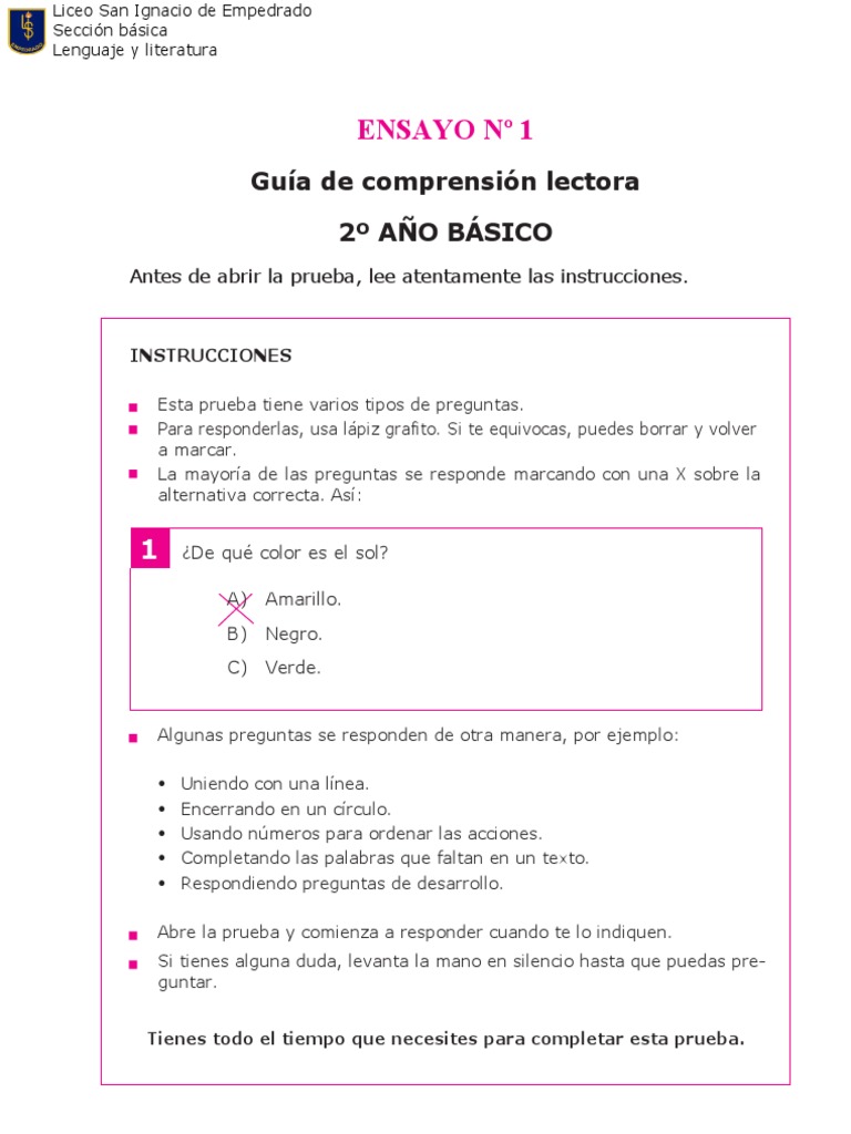 2° Guía de Comprensión Lectora N°1 | PDF | ensalada | Mayonesa