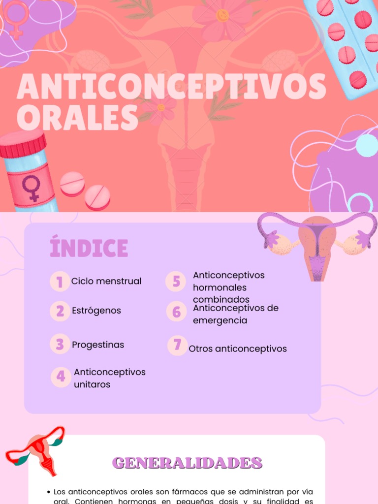 Anticonceptivos Orales | PDF | Control de la natalidad | Píldora anticonceptiva oral combinada