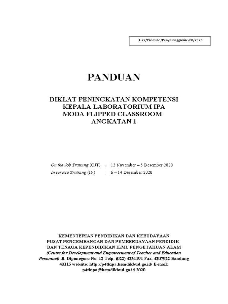 Diklat Kompetensi Kepala Laboratorium IPA | PDF | Bisnis