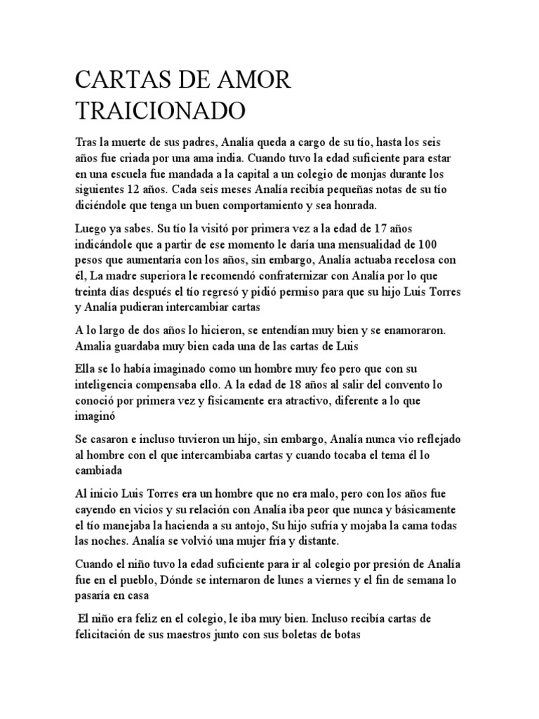 Cartas de Amor Traicionado | PDF | Amor