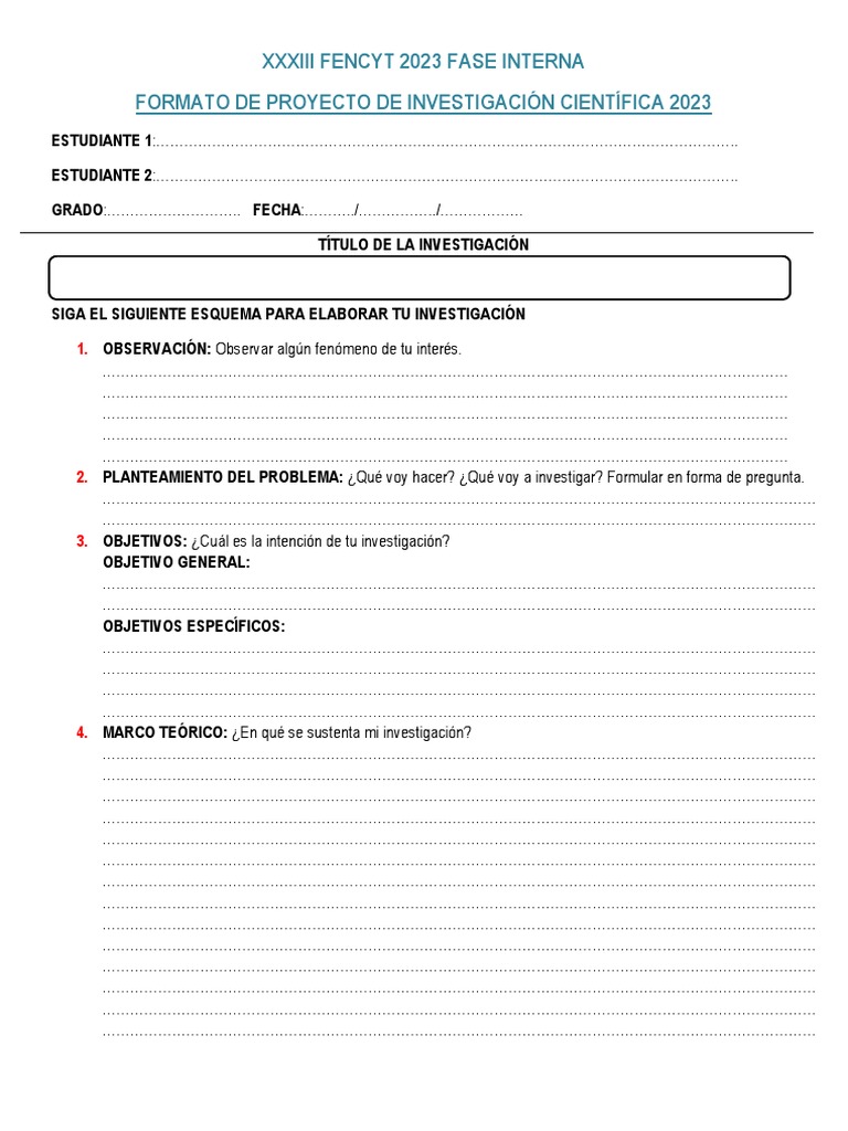 Xxxiii Fencyt 2023 Fase Interna | PDF | Experimentar | Science