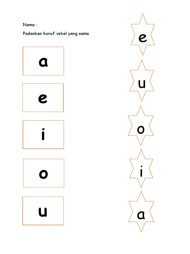 Padankan Huruf Vokal Yang Sama | PDF