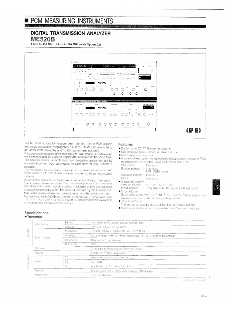 Anritsu ME520B Specifications 88DD3 (2) | PDF