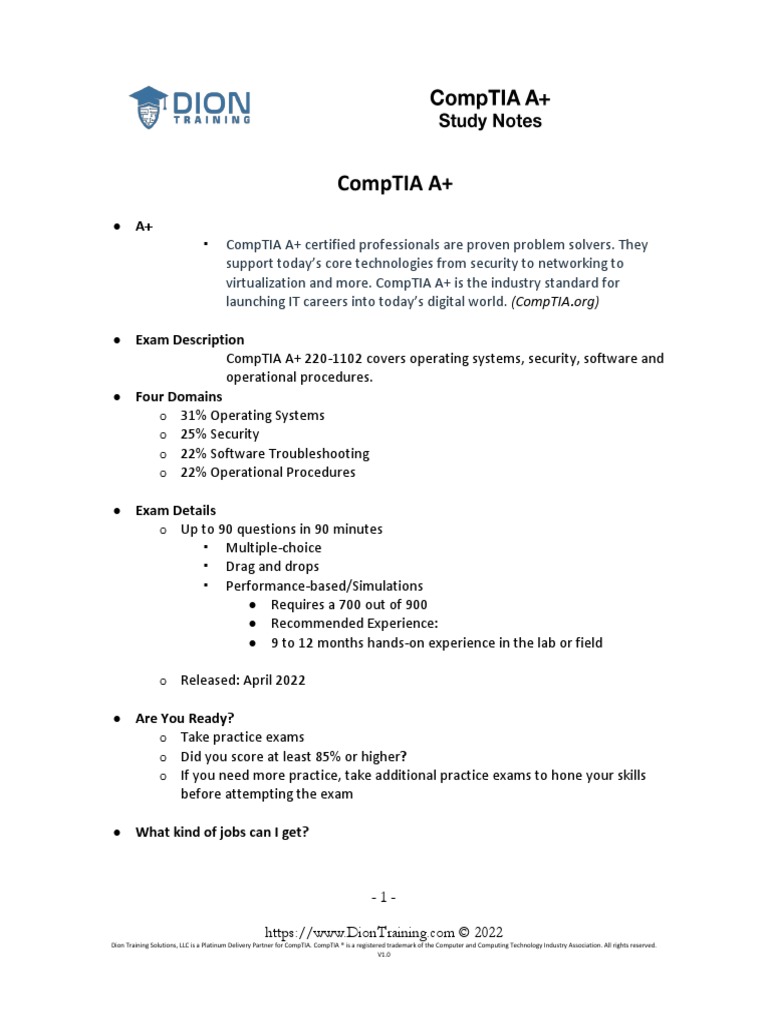 CompTIA+A++220-1102+Study+Guide | PDF | File System | Installation ...