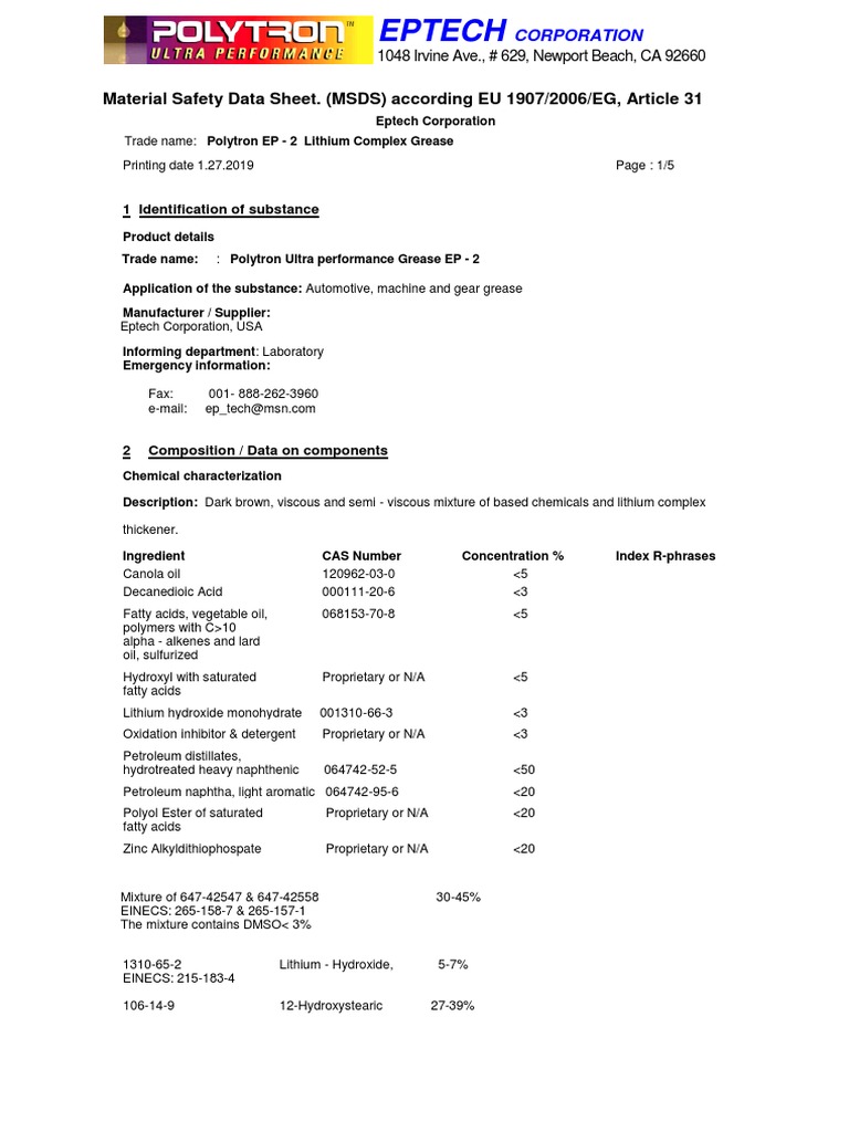 6040-1440 MSDS Eptech | PDF | Combustion | Petroleum