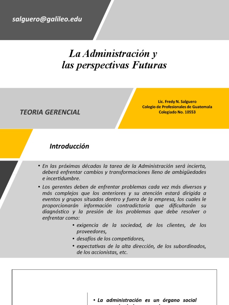 Perspectivas Futuras de la Administración | PDF | Business | Planificación