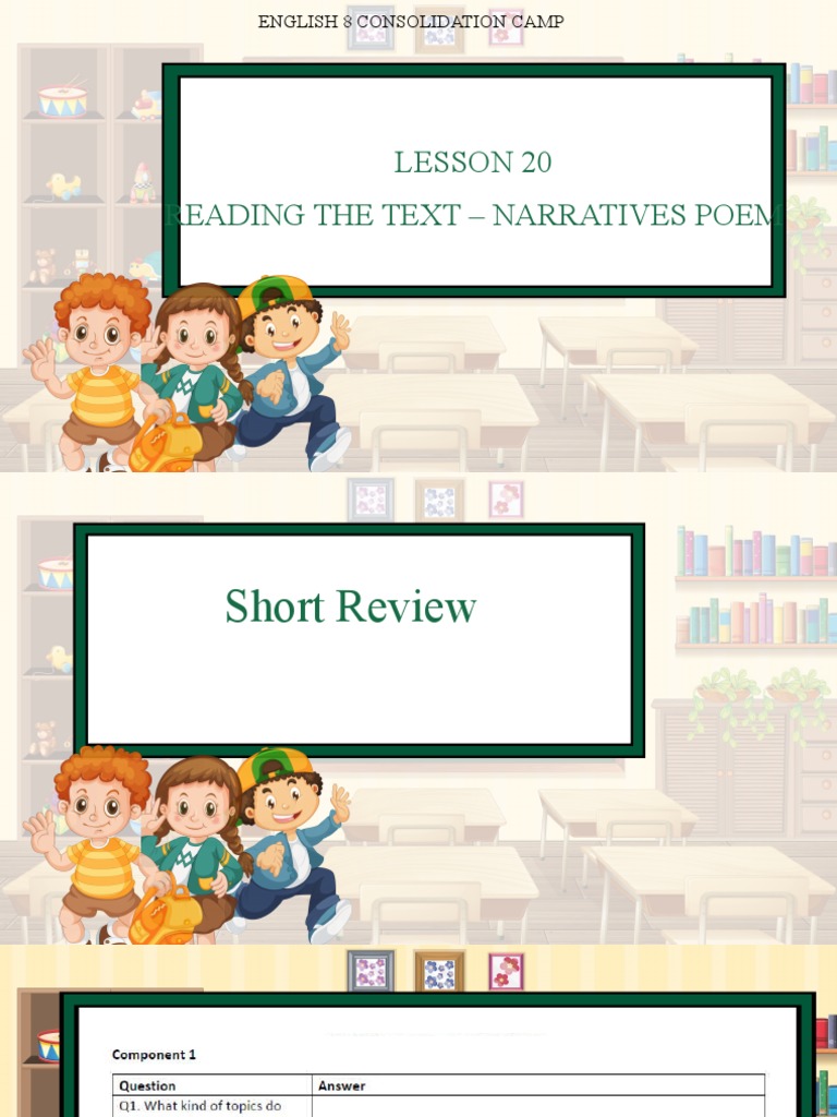 NLC English 8 Lesson 20 Consolidation | PDF