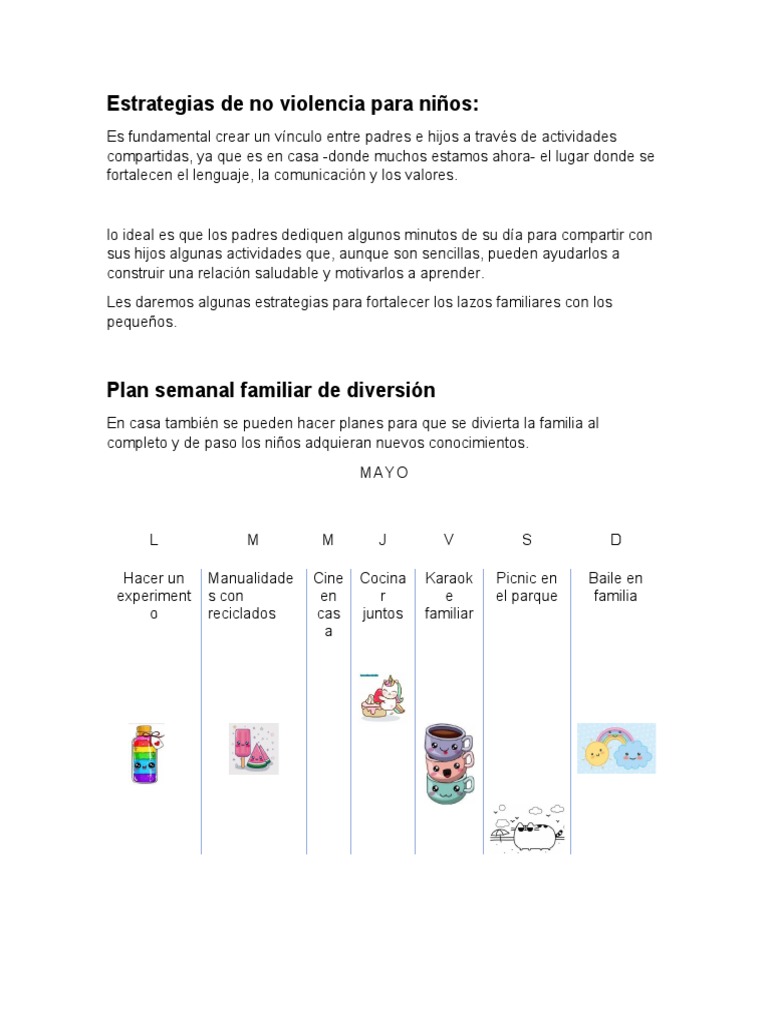 Estrategias de No Violencia para Niños | PDF | Amor | Autoestima