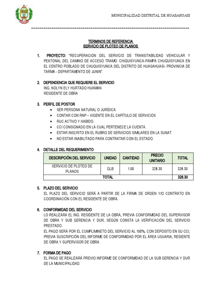 Servicio de Ploteo de Planos Huasahuasi | PDF