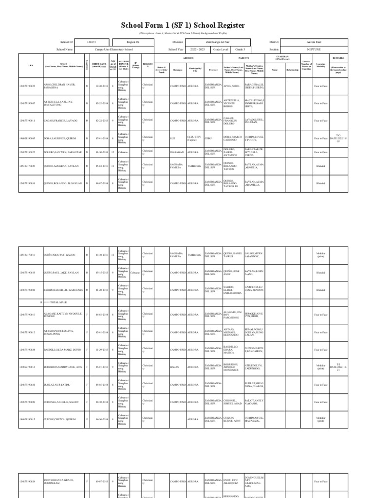 SF1 2022 Grade-3-NEPTUNE | PDF