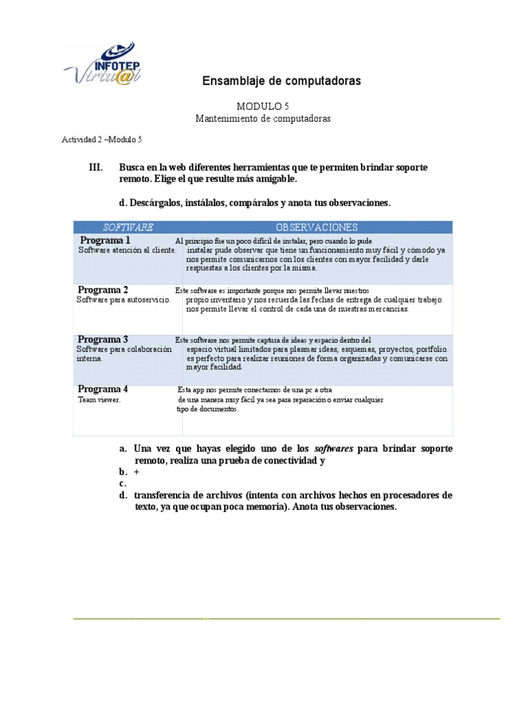 Actividad 2 - Modulo 5 | PDF | Software | Programa de computadora