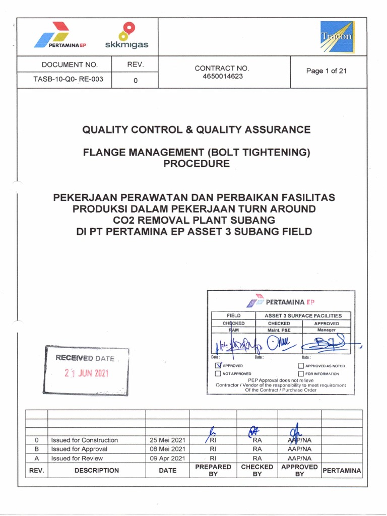 TASB-10-Q0-RE-003 - Rev.0 - Flange Management (Bolt Tightening ...