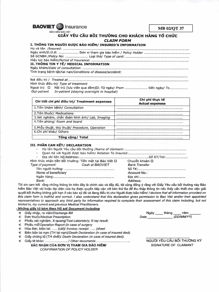BVC - Claim Form | PDF