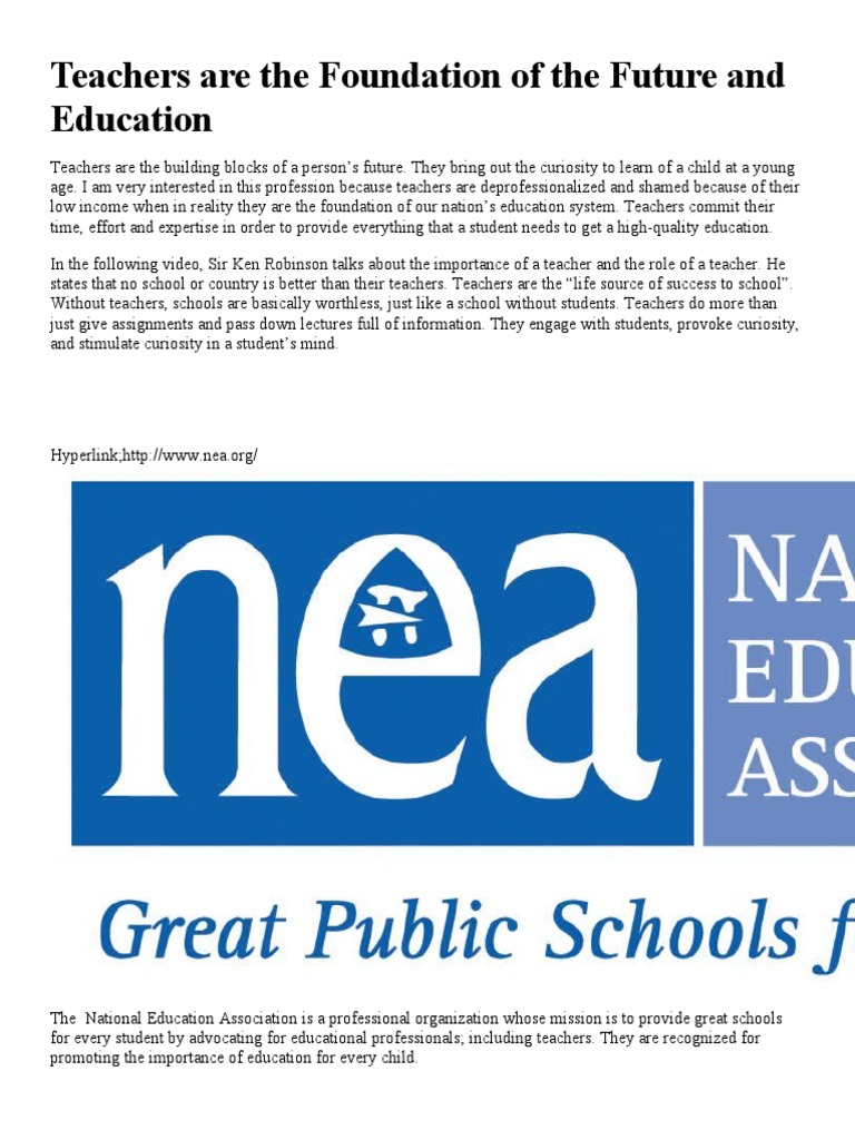 Teachers Are The Foundation of The Future and Education | PDF | Wellness
