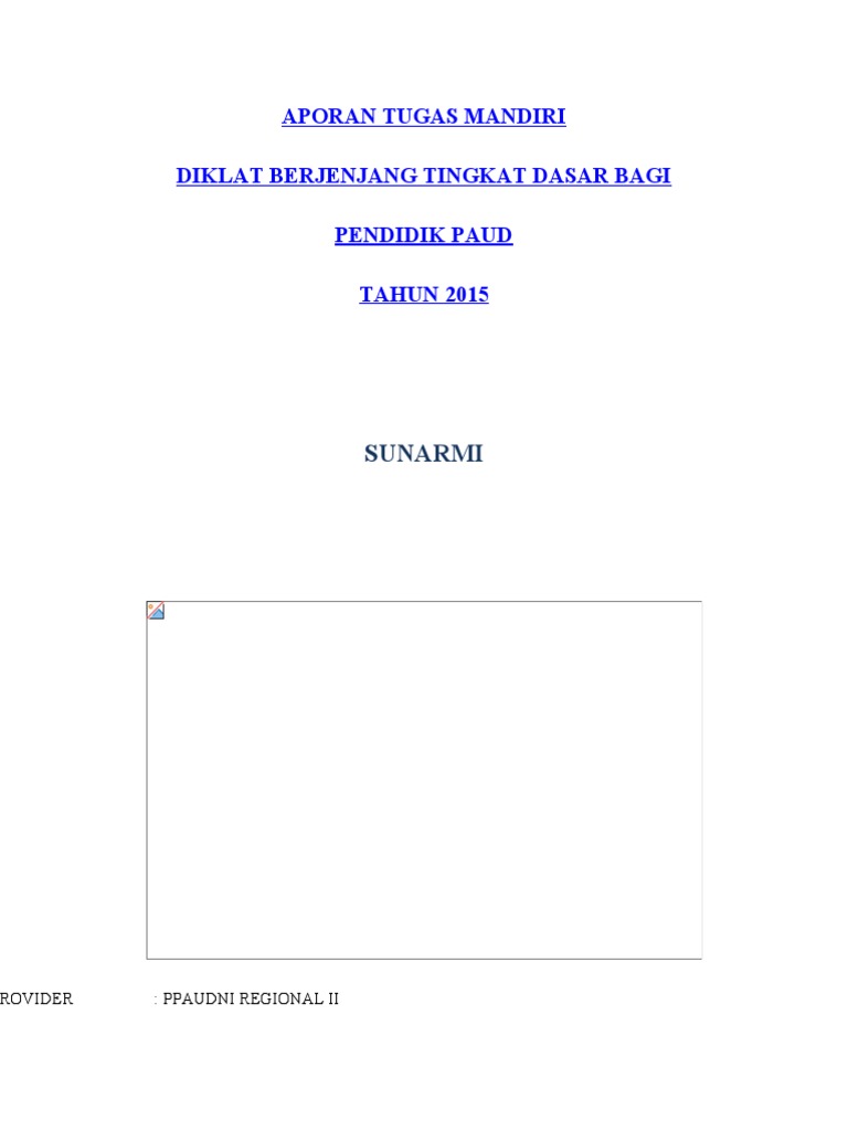 Contoh Laporan Tugas Mandiri | PDF