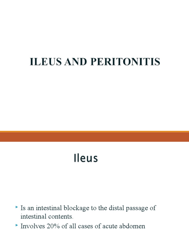ILEUS AND PERITONITIS Angl | PDF | Peritoneum | Gastroenterology