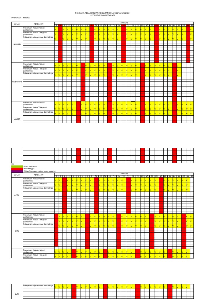 Jadwal Bulanan 2022,2023 | PDF