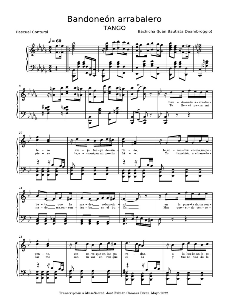 Bandoneón Arrabalero - Bachicha (Juan Bautista Deambroggio) | PDF