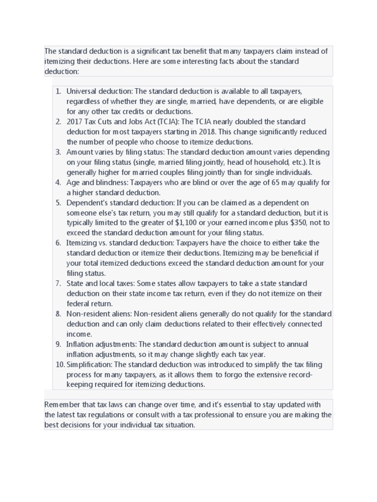 The Standard Deduction | PDF