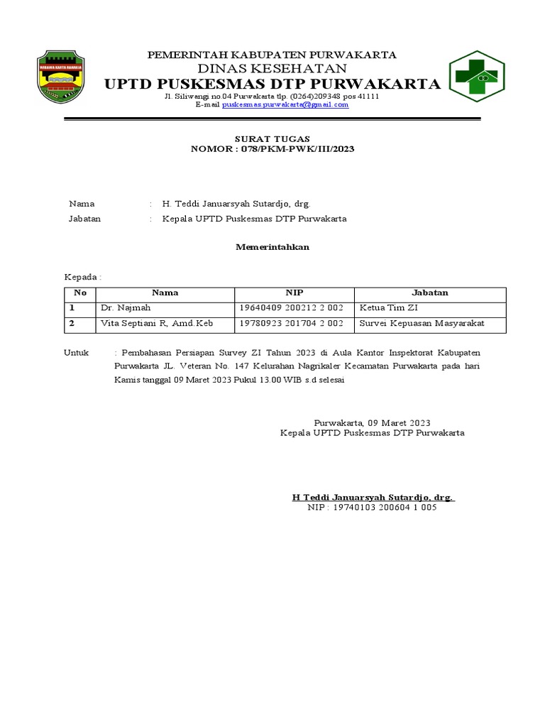 Surat Tugas 2023 | PDF