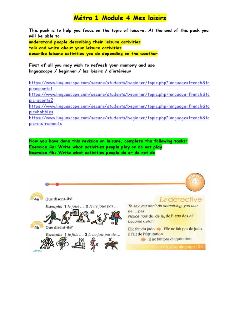 Metro 1 Module 4 | PDF | Linguistics | Human Communication