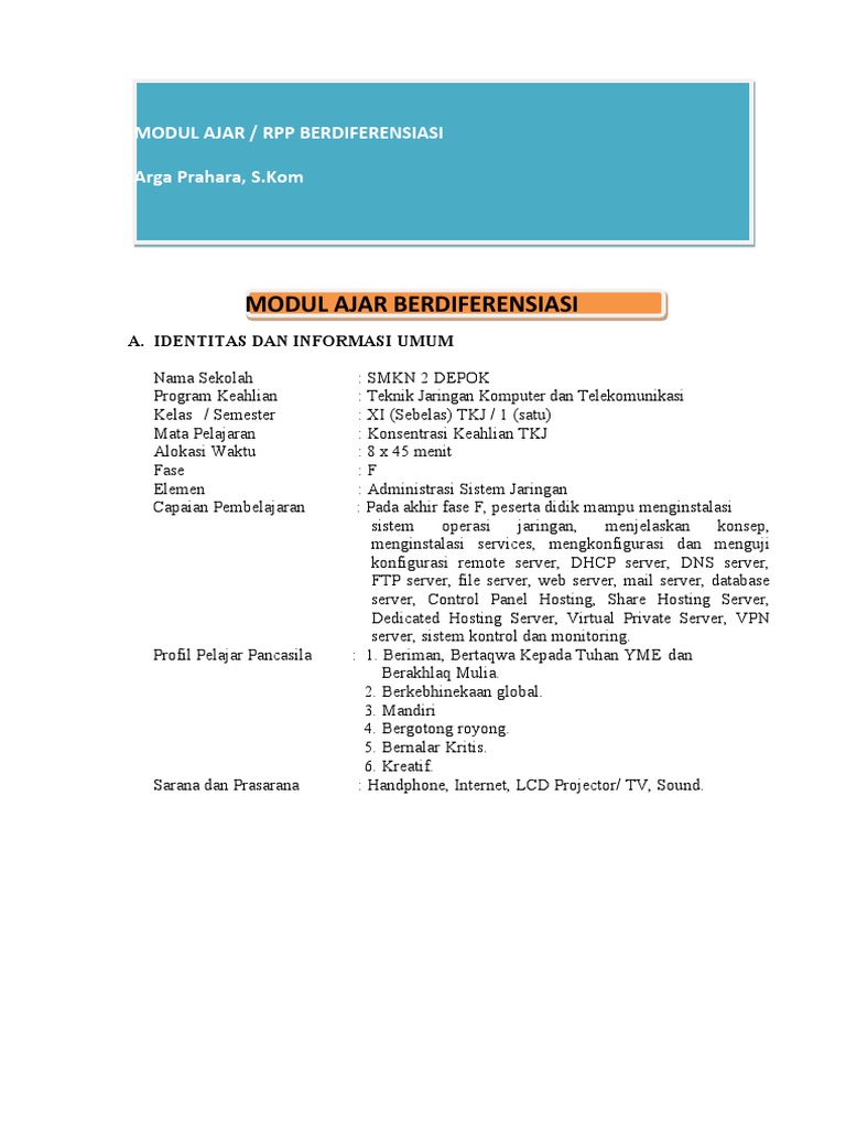 Modul Ajar Berdiferensiasi | PDF