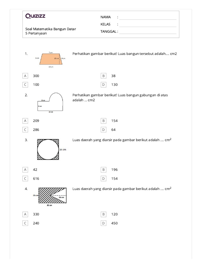 Soal Matematika Bangun Datar | PDF