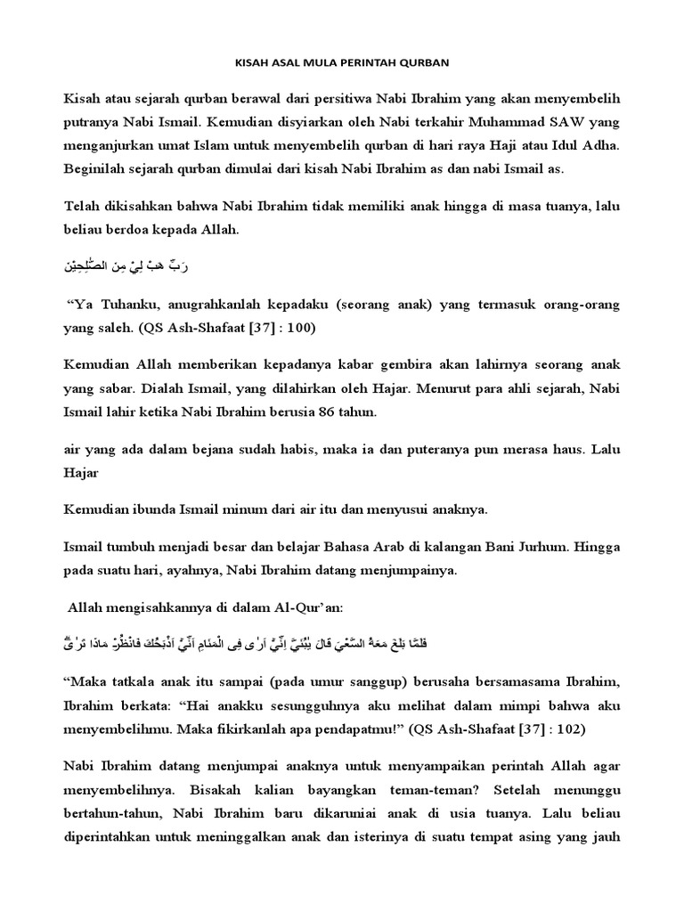 Sejarah Perintah Qurban dalam Islam | PDF