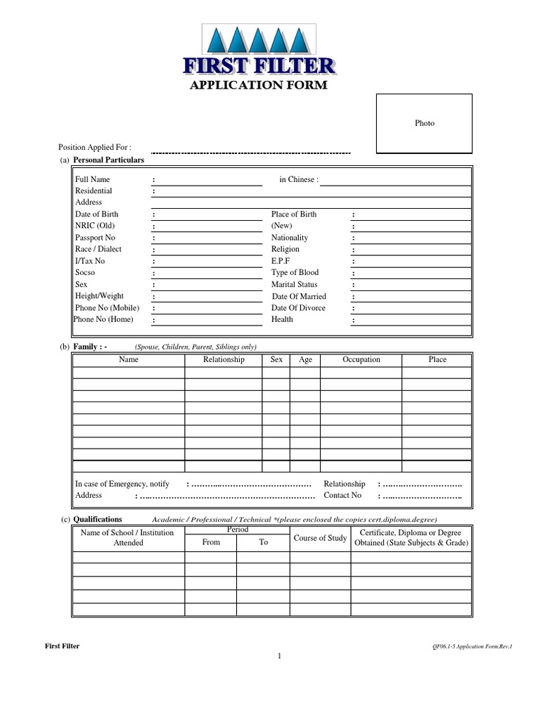 QF06.1-5 - Application Form.R1 | Download Free PDF | Justice | Crime ...
