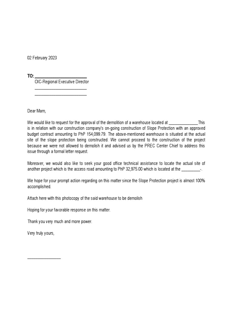 demolition letter | PDF