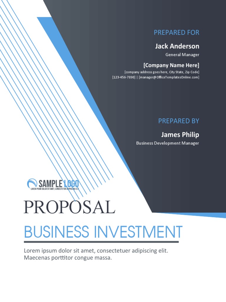 Startup Investment Proposal Design Sample | PDF | Tullii