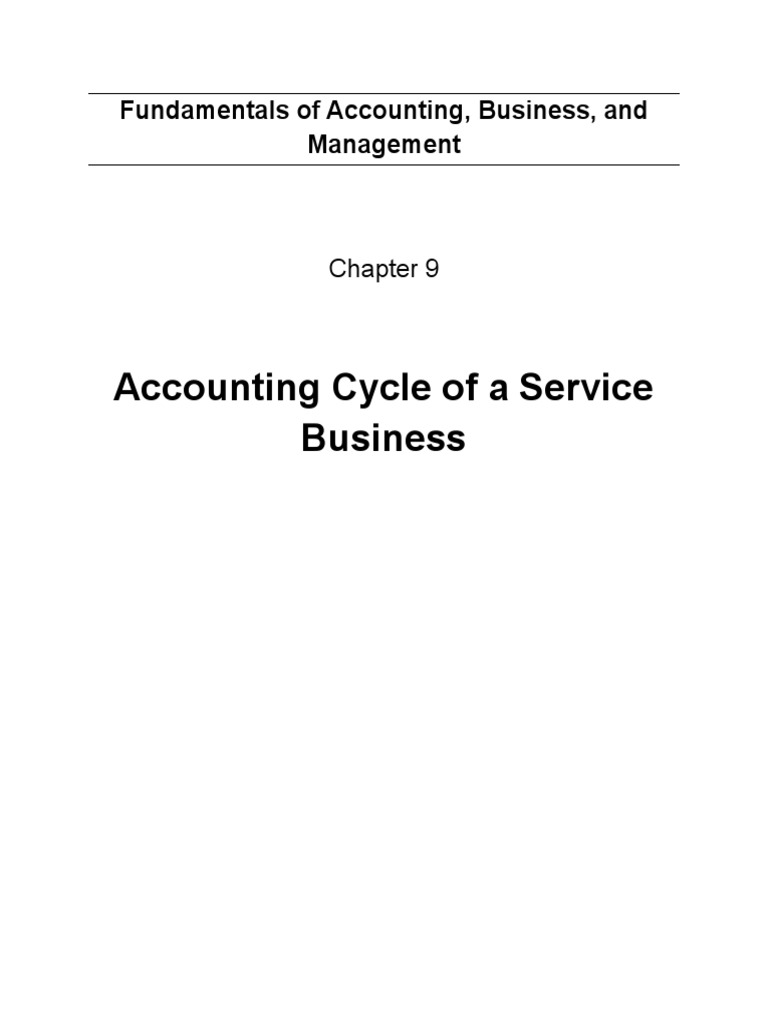 Chapter 9 Accounting Cycle of A Service Business | PDF | Debits And Credits | Depreciation