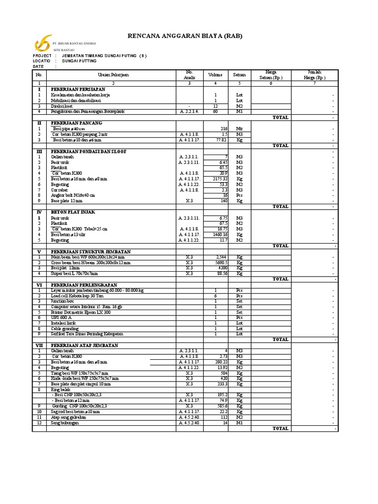 Rab Jembatan Timbang Sungai Puting PT - Bre | PDF