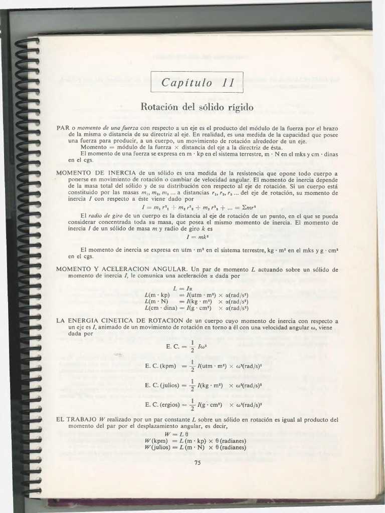 Rotacion Solido Rigido | PDF