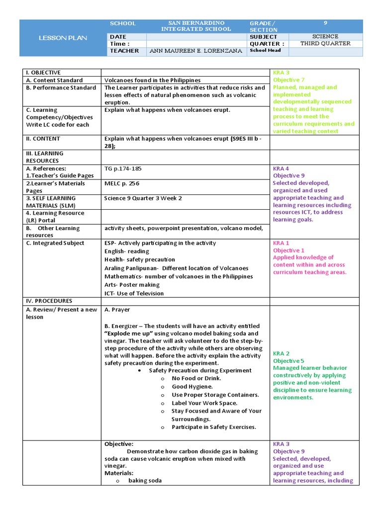 Sci 9 Cot DLP 3rdq 2023 | PDF | Volcano | Types Of Volcanic Eruptions