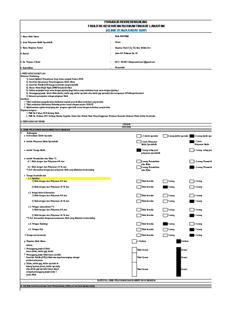 Form Kredensialing BPJS Kesehatan | PDF