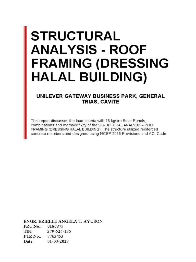A. Calculation Report - Dressing Halal Building | PDF | Structural ...