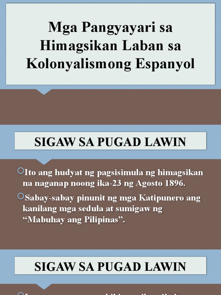 AP-Mga Pangyayari Sa Himagsikan Laban Sa Kolonyalismong Espanyol | PDF